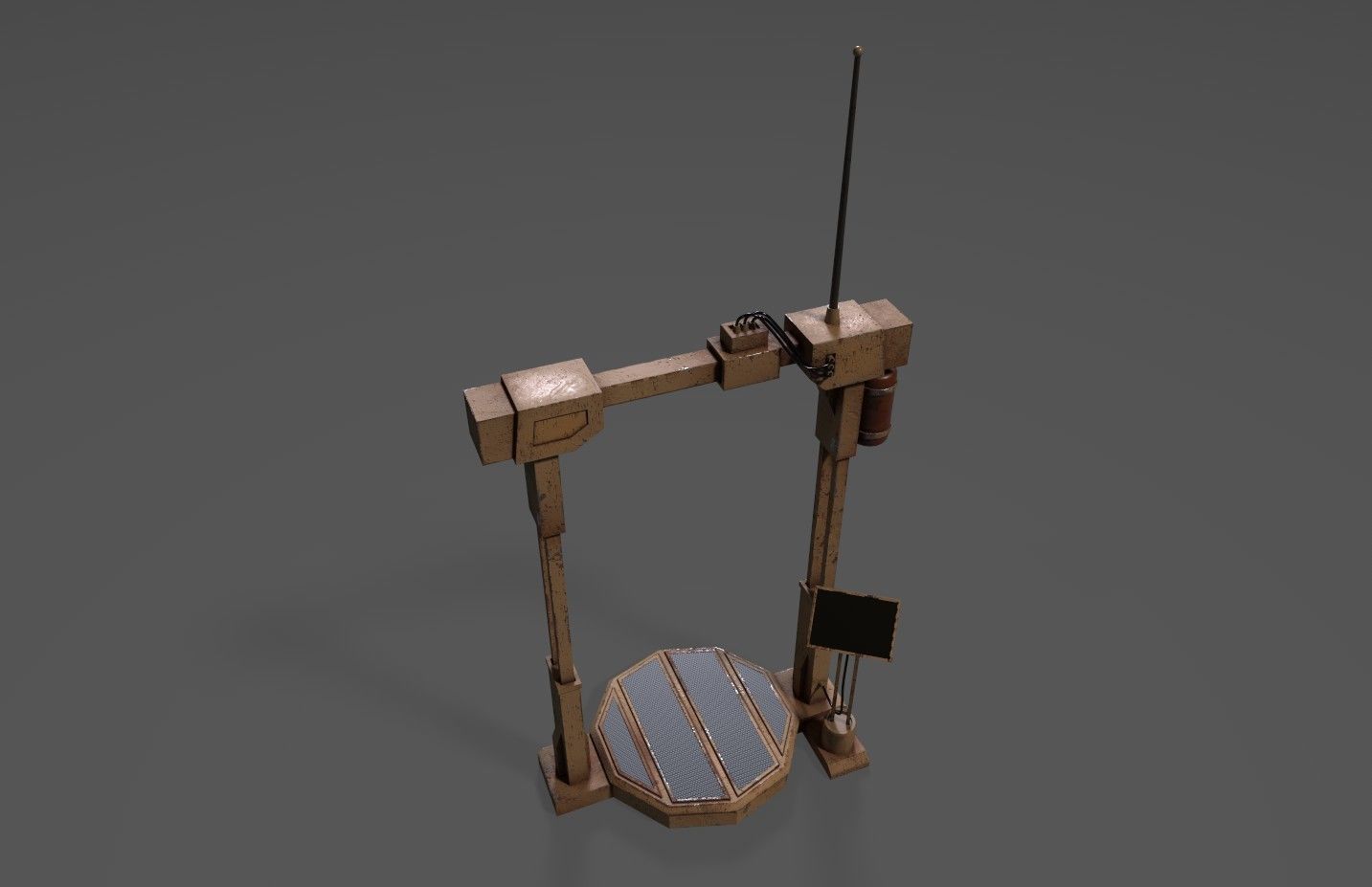 3D model Simple jump-pad and sci-fi portal device VR / AR / low-poly ...