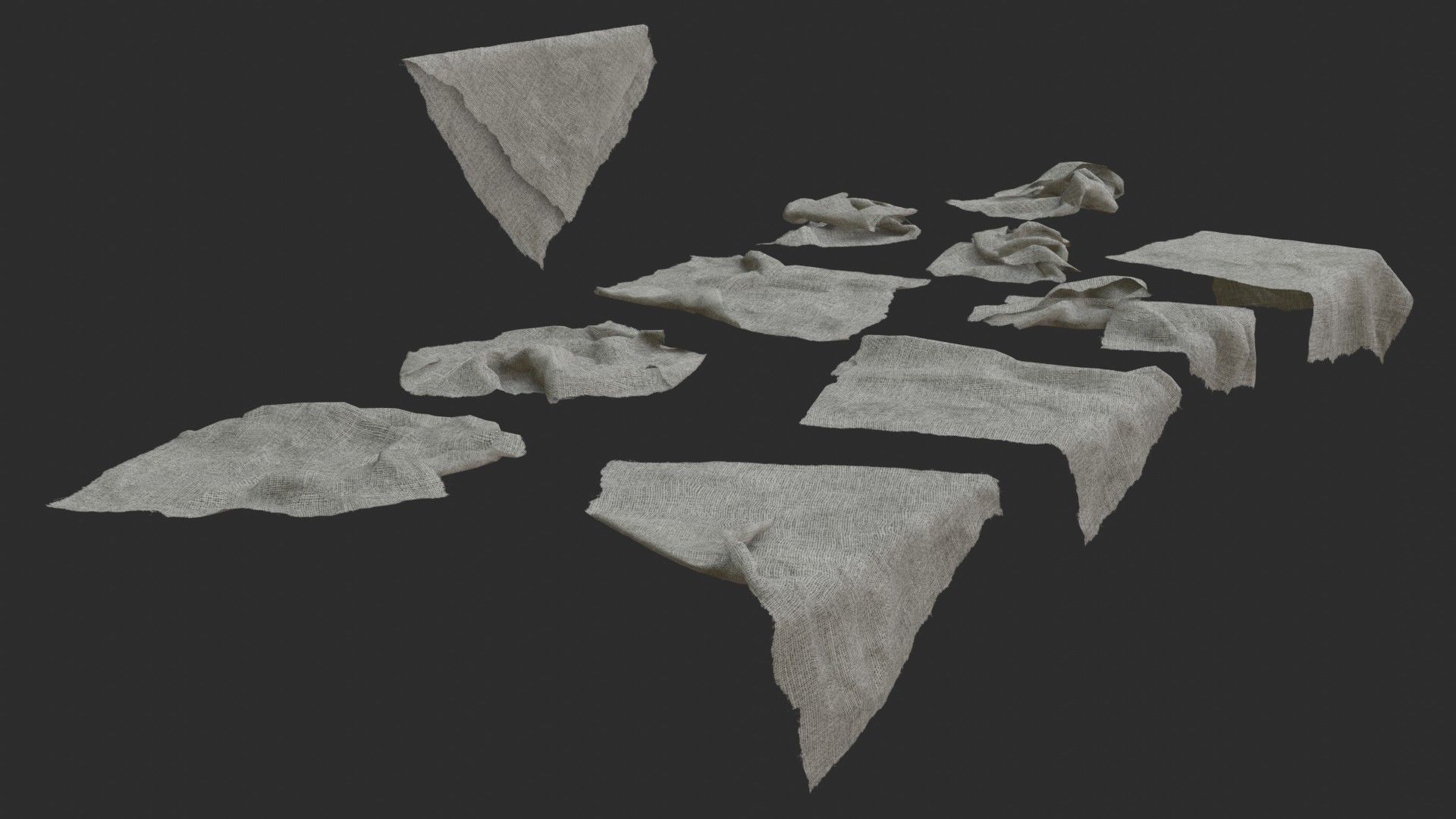 3D model Old Fabric Cloth Assets 01 VR / AR / low-poly | CGTrader