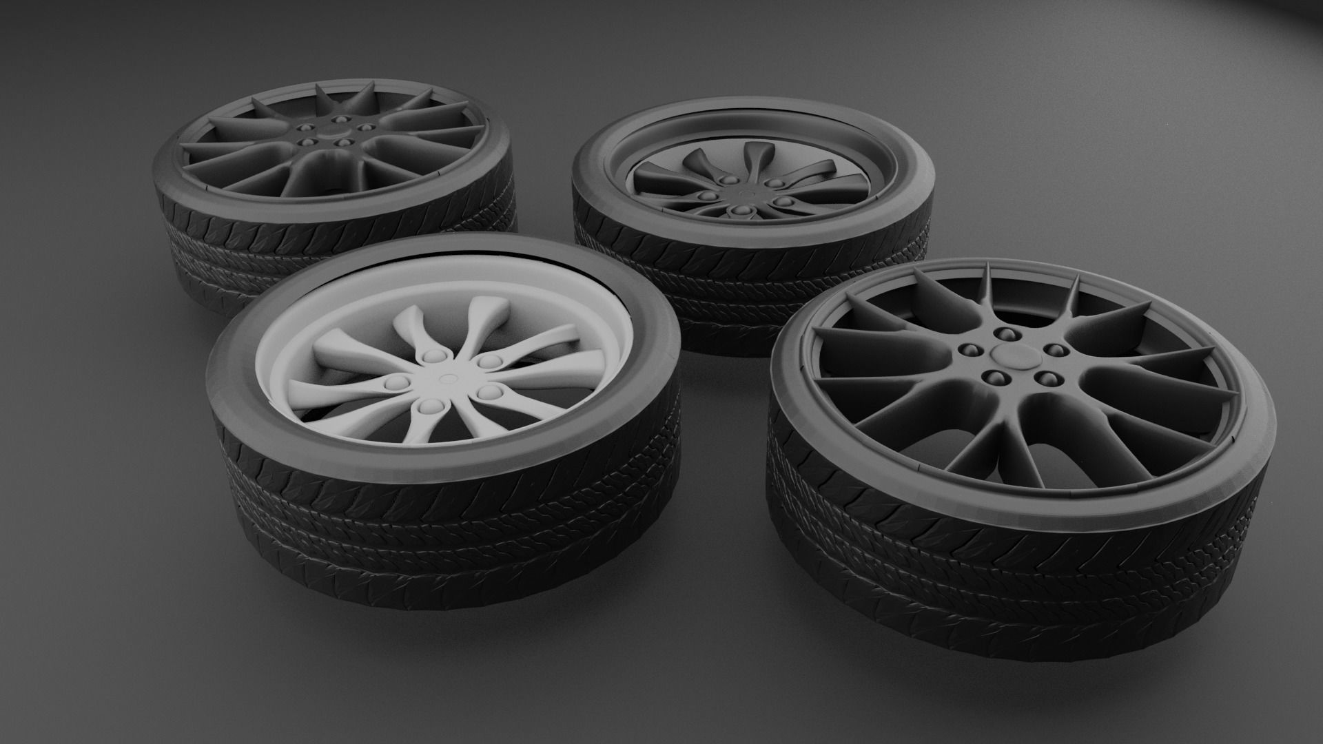 3D model Tire set VR / AR / low-poly | CGTrader