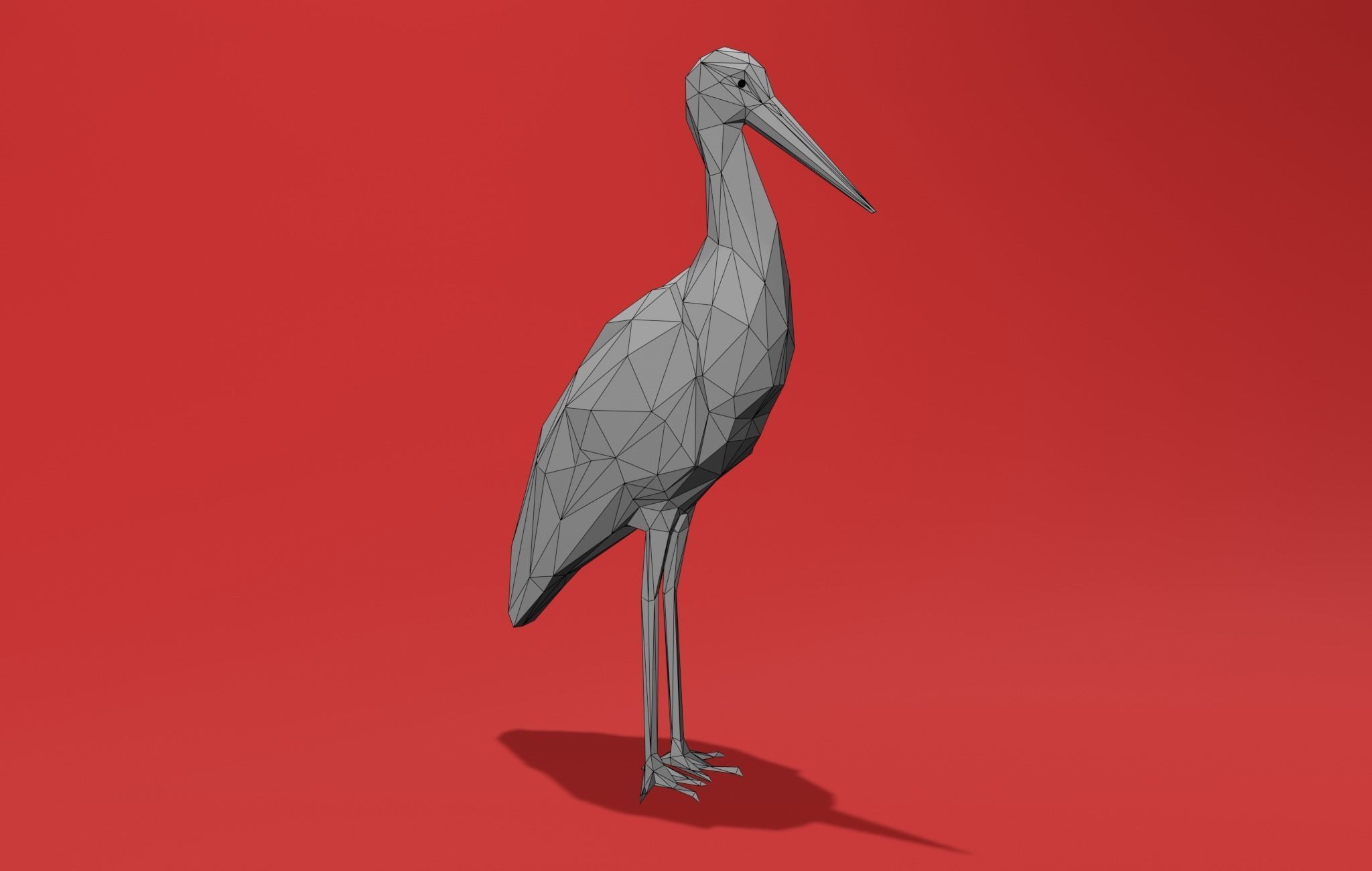 3D model White Stork Cartoon VR / AR / low-poly | CGTrader