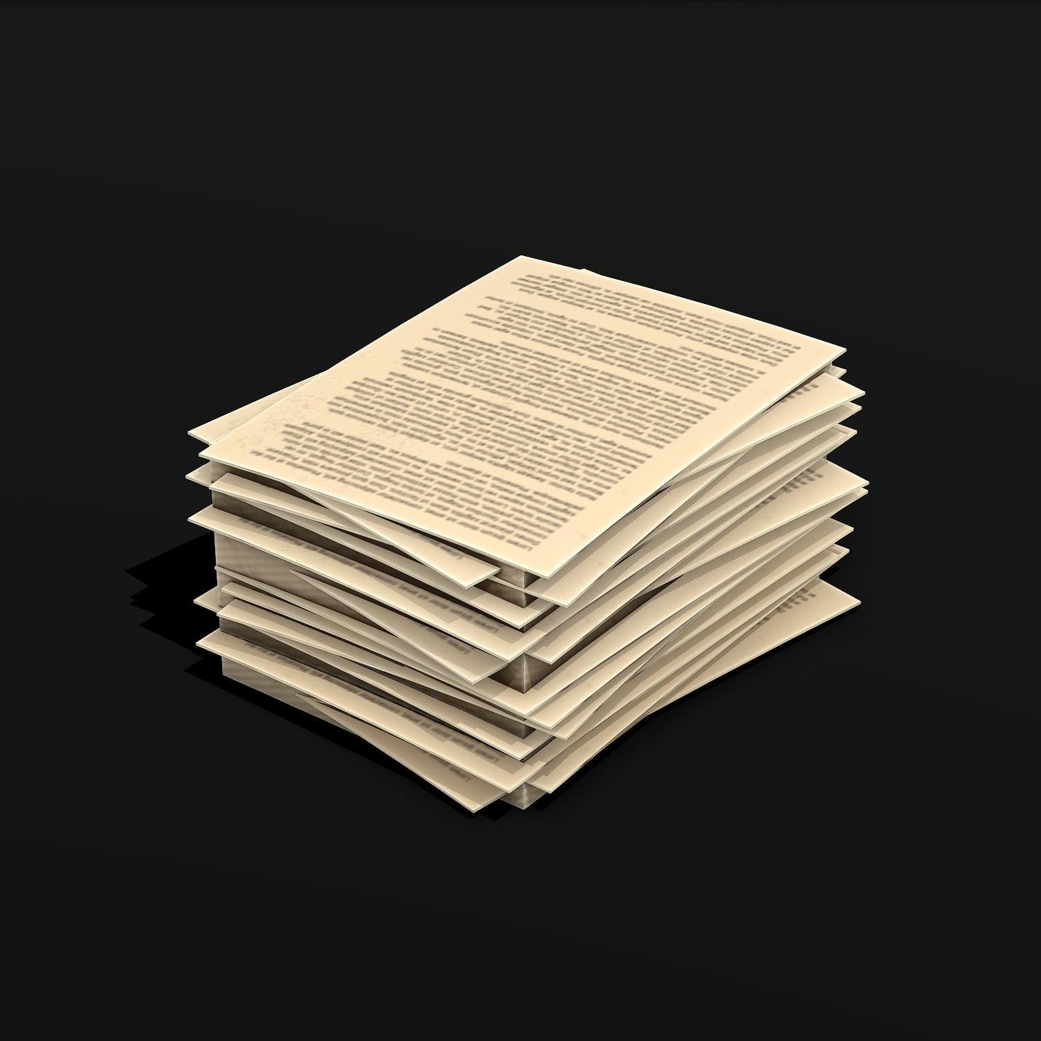 3D model Pile of Paper lowpoly VR / AR / low-poly | CGTrader