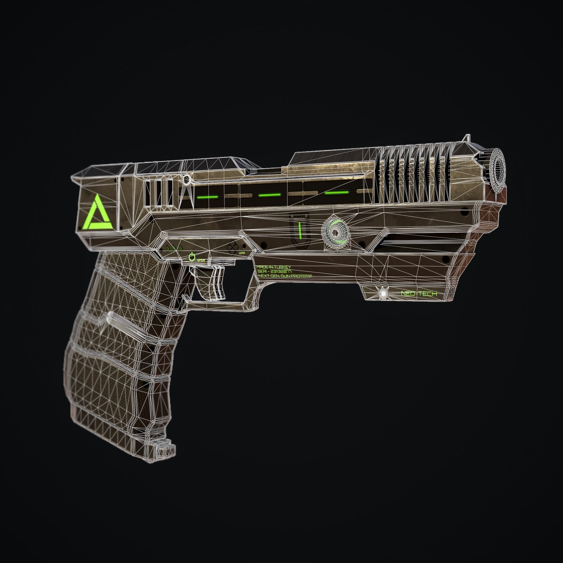 3D model Hard Ops Gun Green Arrow VR / AR / low-poly | CGTrader