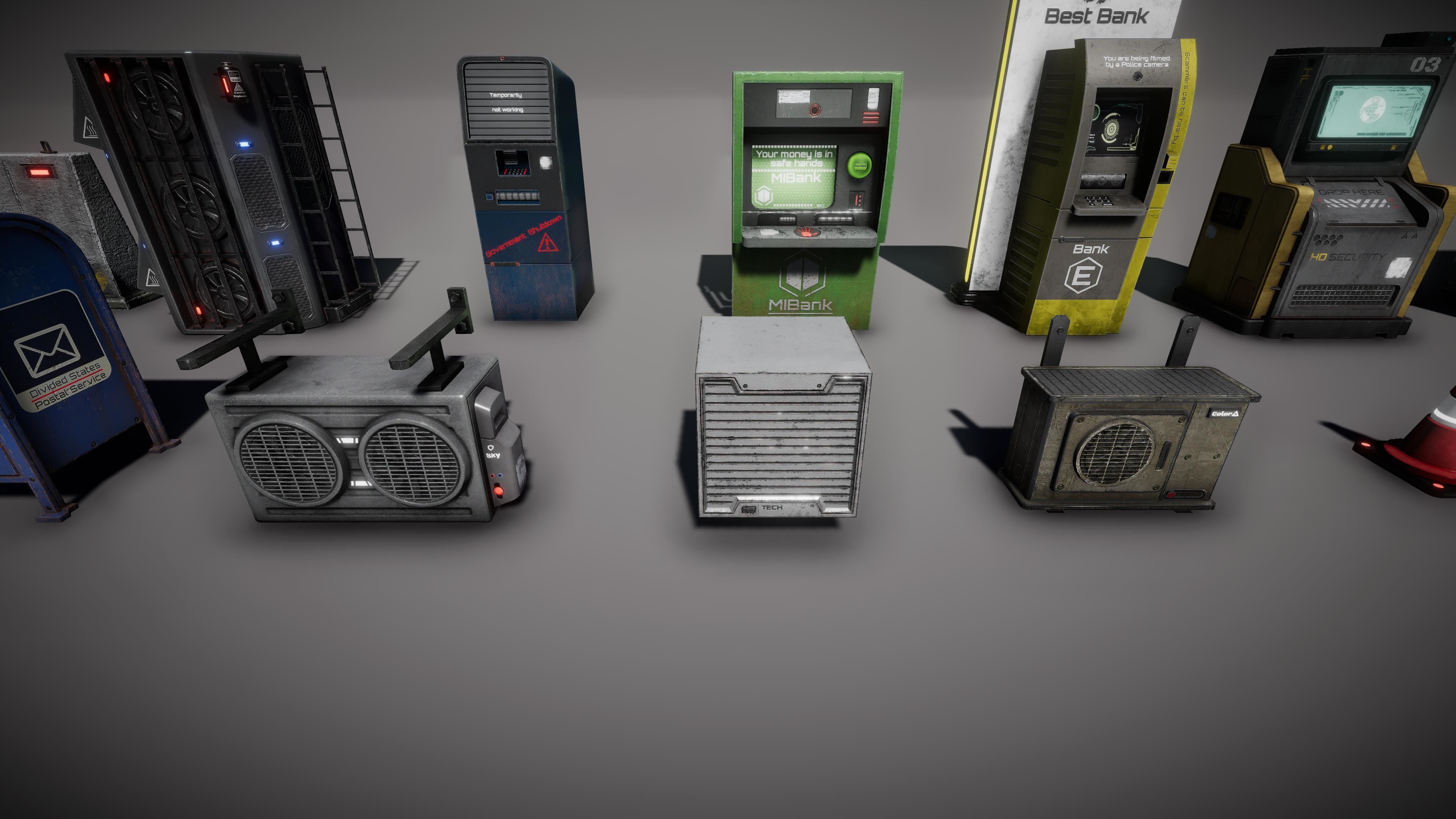 3D model Street Props Cyberpunk VR / AR / low-poly | CGTrader