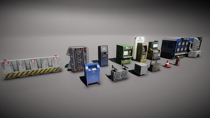 3D model Street Props Cyberpunk VR / AR / low-poly | CGTrader