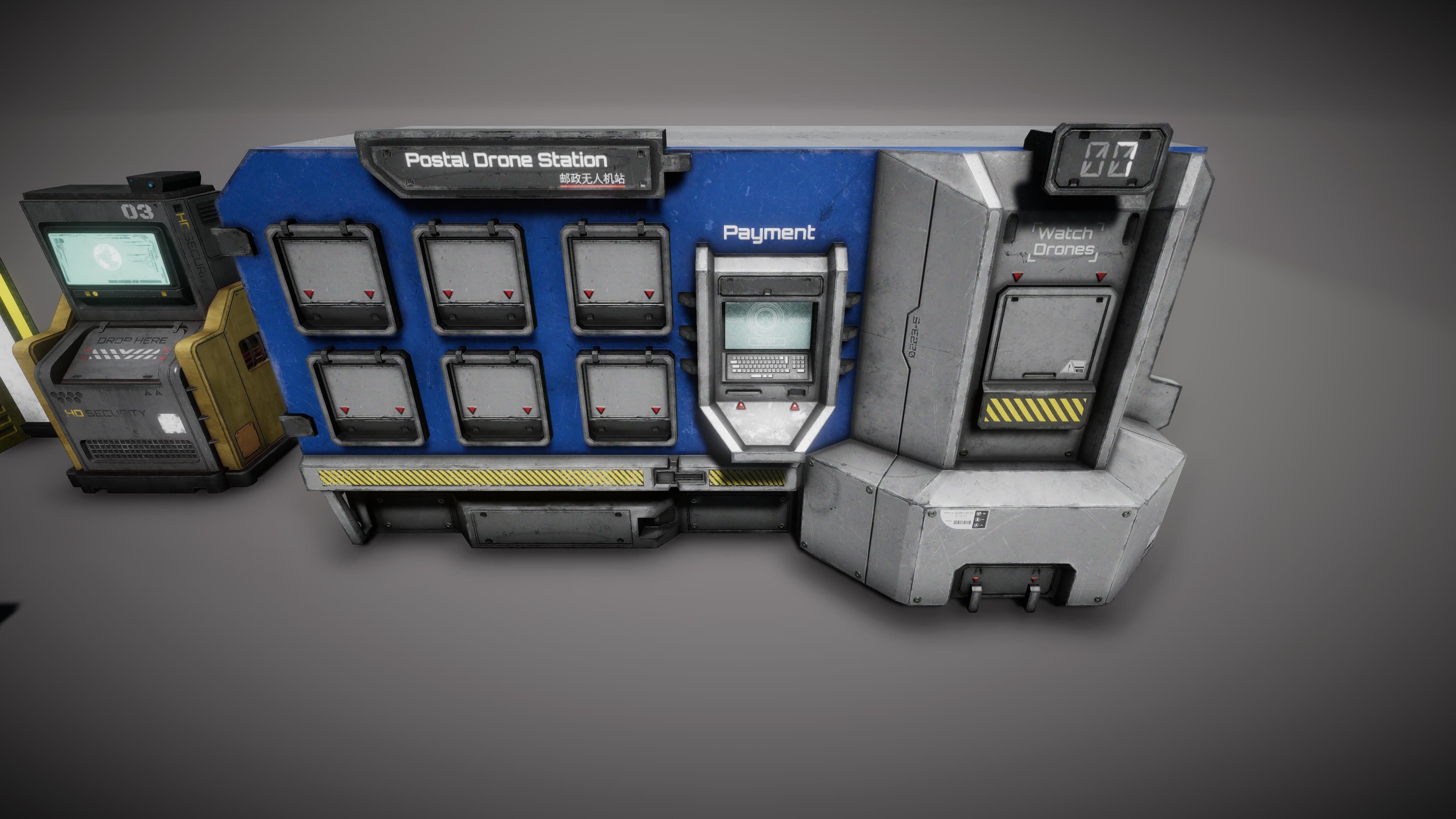 3D model Street Props Cyberpunk VR / AR / low-poly | CGTrader