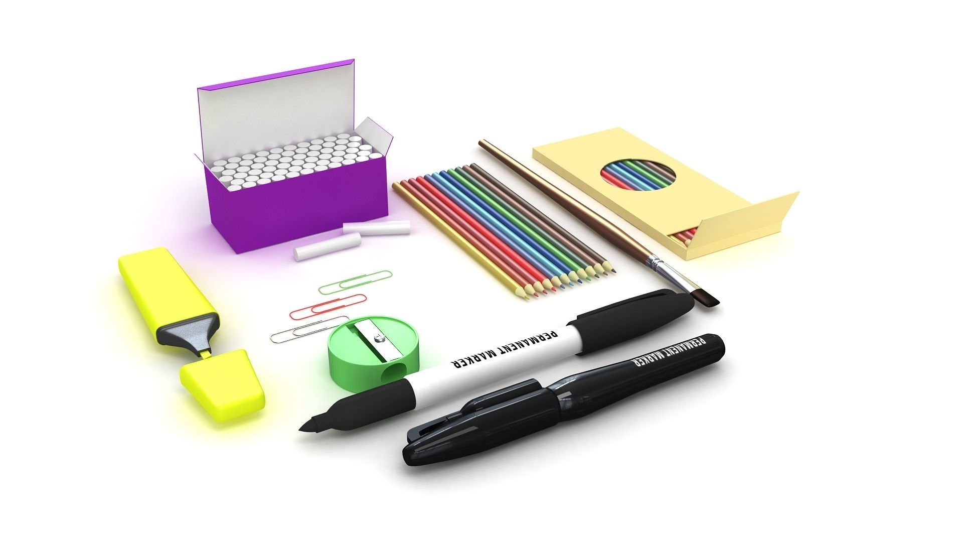 Stationary Collection 3D model | CGTrader