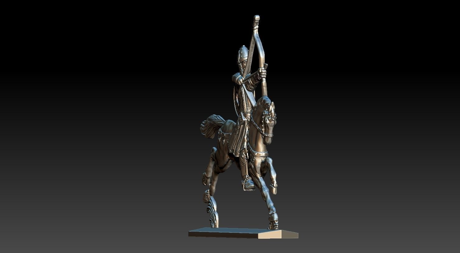 Polovtsian on horse with bow 3D model 3D printable | CGTrader