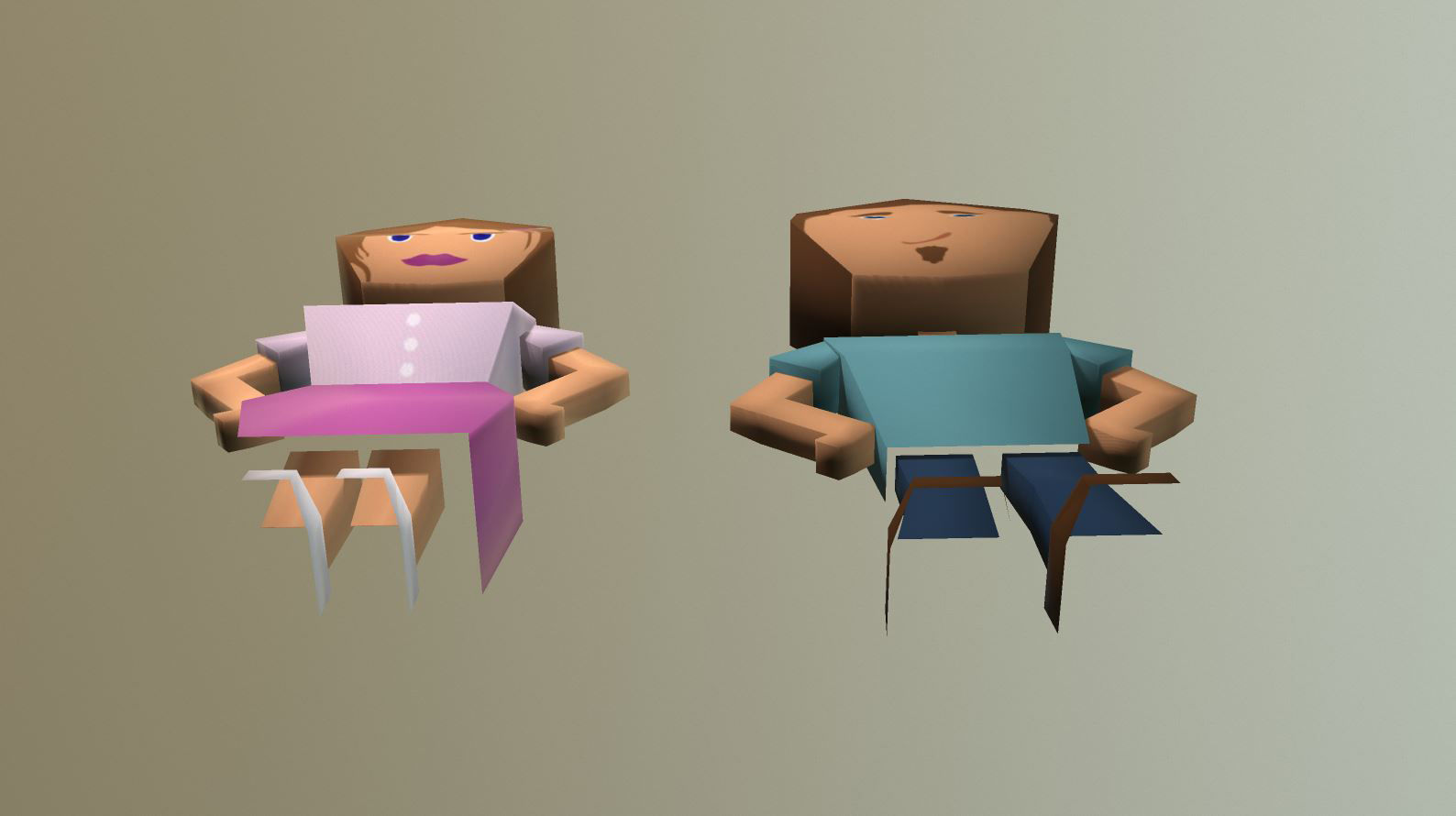 3D model Low Poly Man and Woman - Couple - Avatar VR / AR / low-poly ...