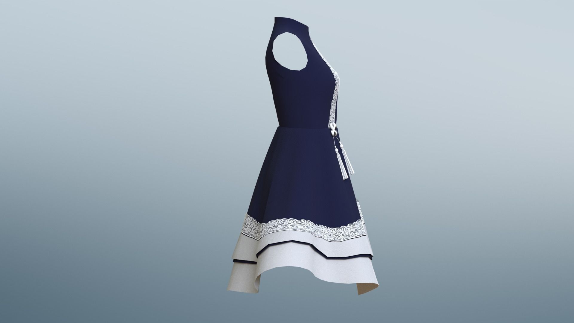Blue Dress 3D model | CGTrader