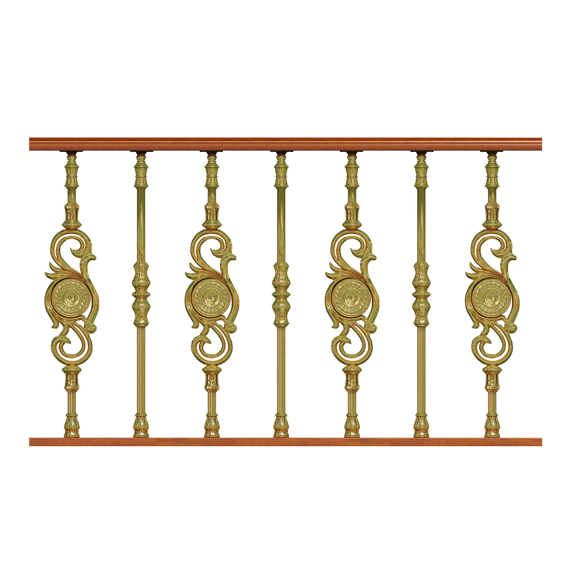 Classic stair railings B001 3D model | CGTrader