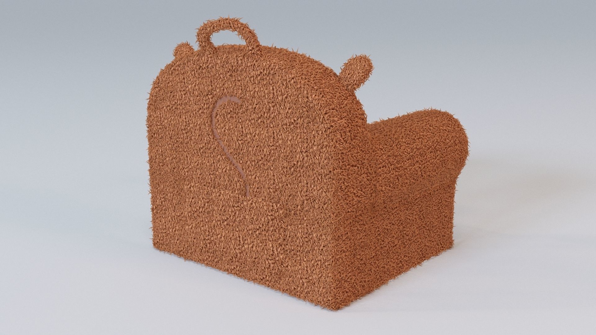 Large Furry Monkey Nod Chair Cover 3D model | CGTrader
