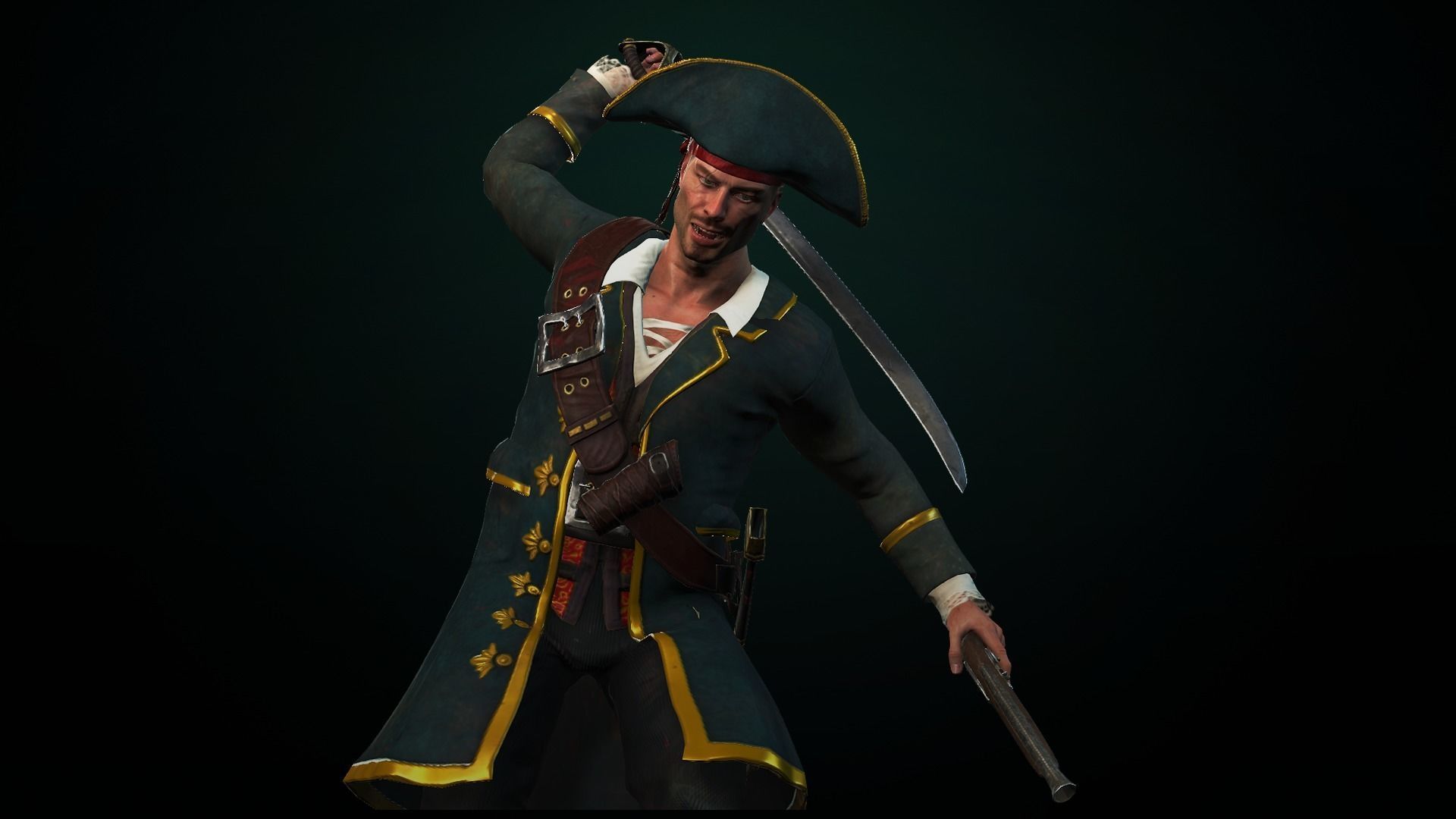 3D model Pirate Captain Gameready with animations VR / AR / low-poly ...
