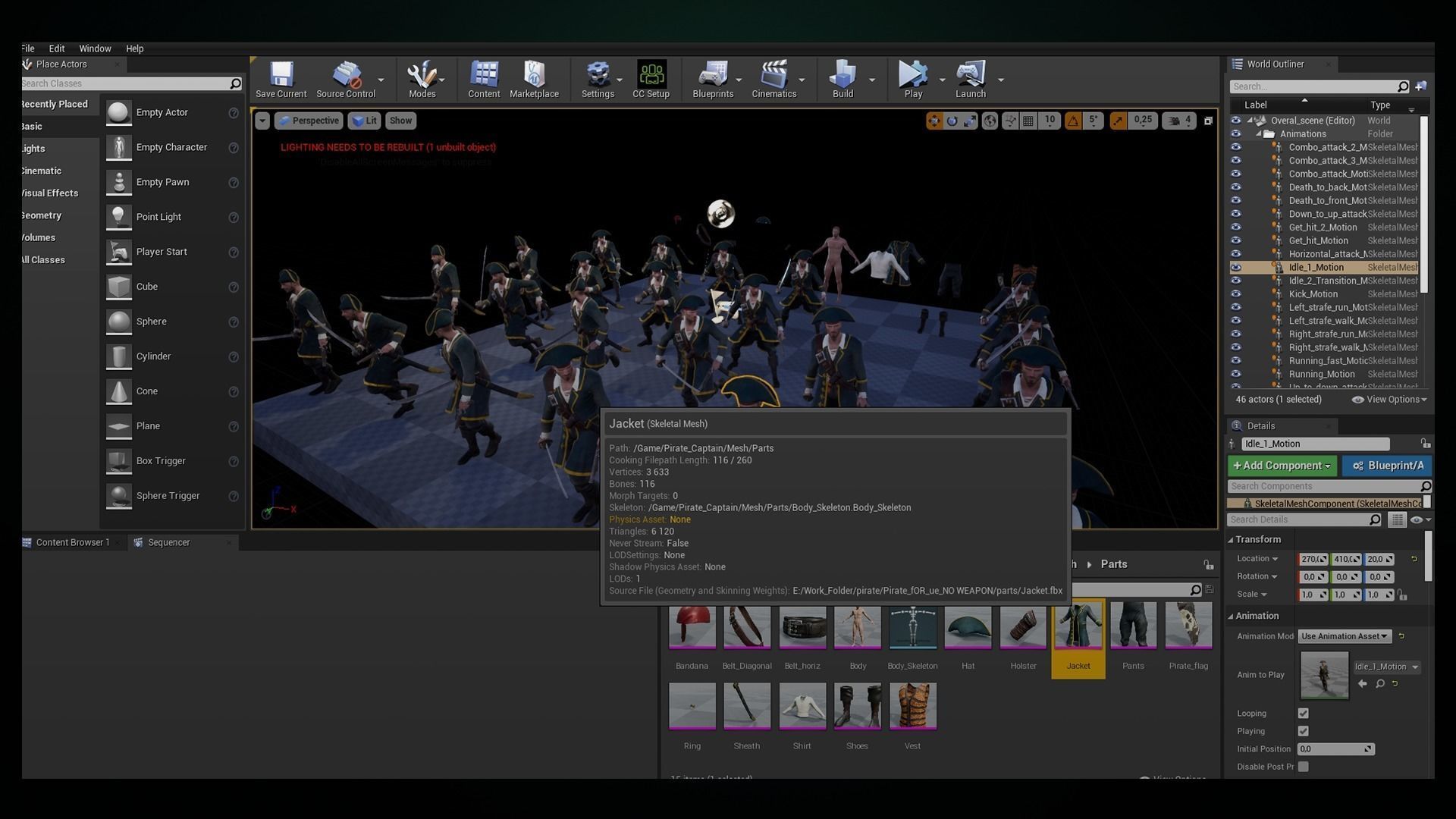 3D model Pirate Captain Gameready with animations VR / AR / low-poly ...