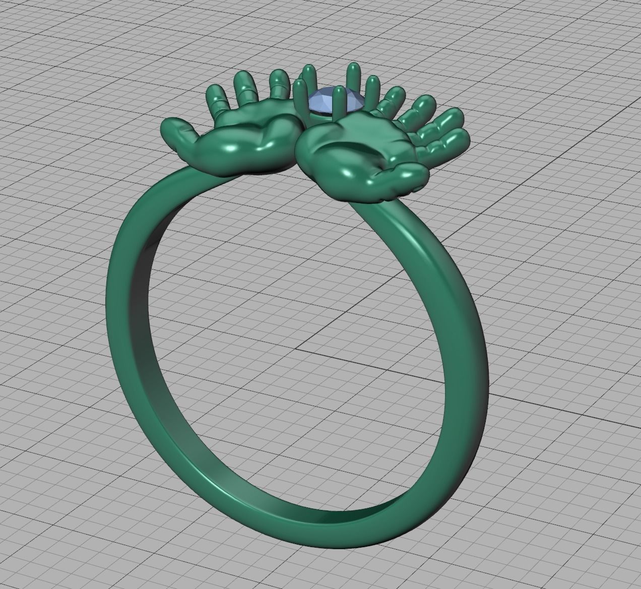 Baby Palms Ring Newborn Ring Birthstone 3dmodel 3D model 3D printable ...