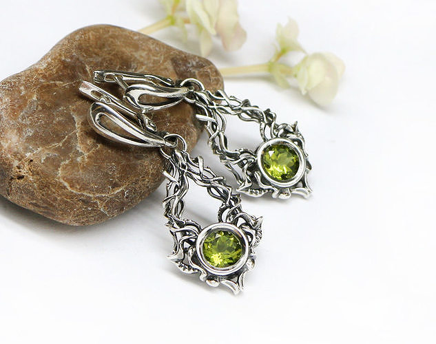 Fantasy dangle earrings model with intricate pattern 3D model 3D printable | CGTrader