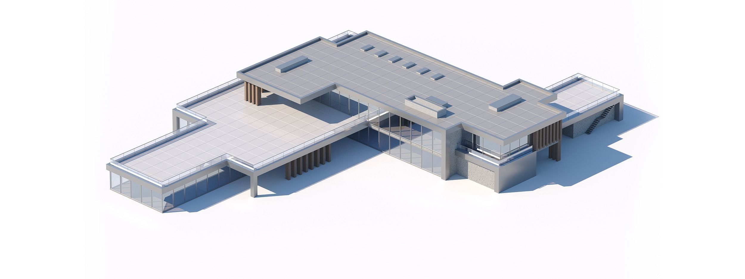 Mid-poly coworking office city building 3D model | CGTrader