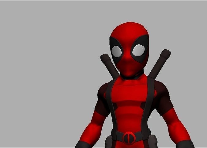 Chibi cartoon deadpool model 3D model 3D printable | CGTrader
