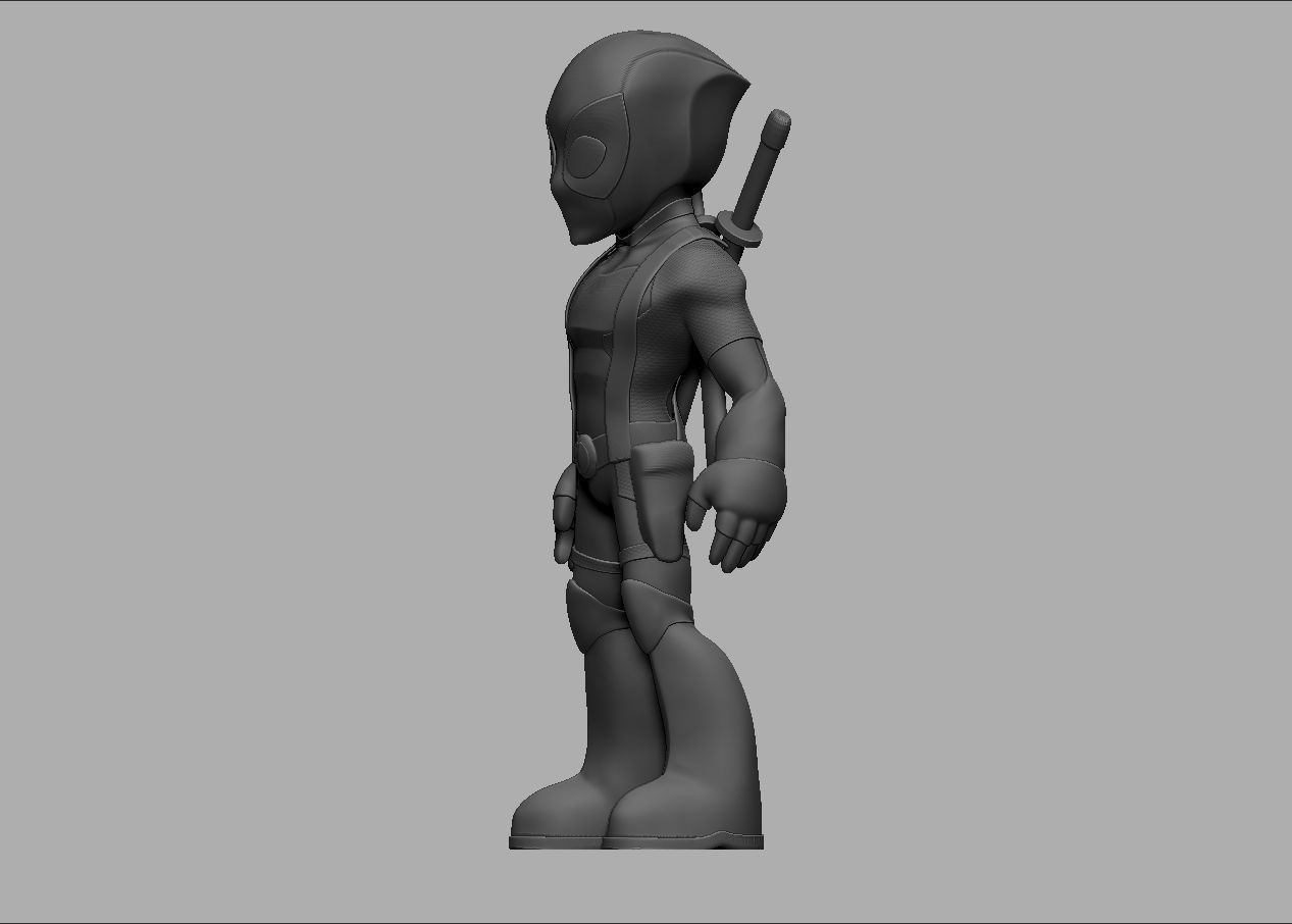 Chibi cartoon deadpool model 3D model 3D printable | CGTrader