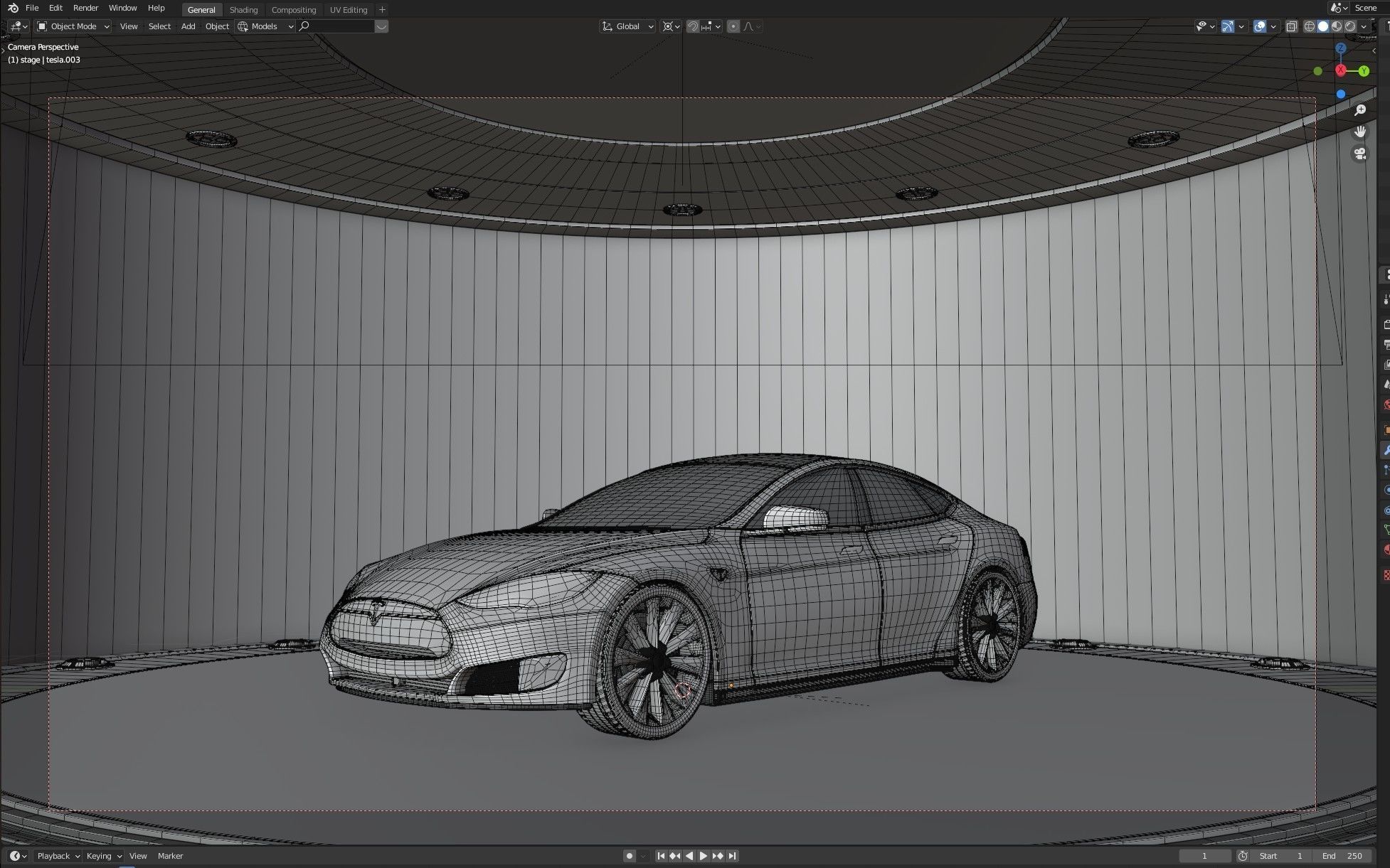 Tesla Model S - Rock Wall Location 3D model | CGTrader
