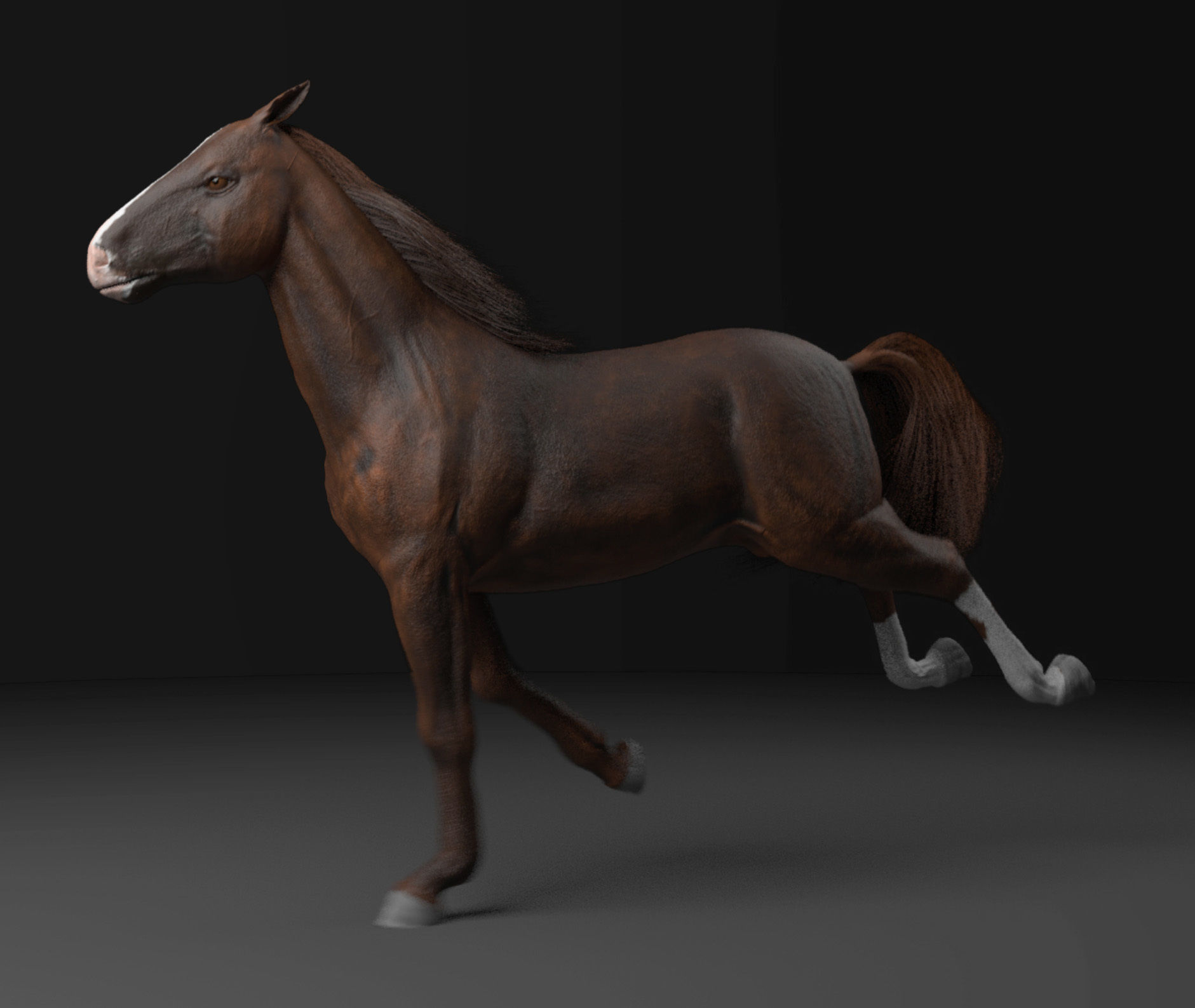 Horse model running 3D model rigged | CGTrader