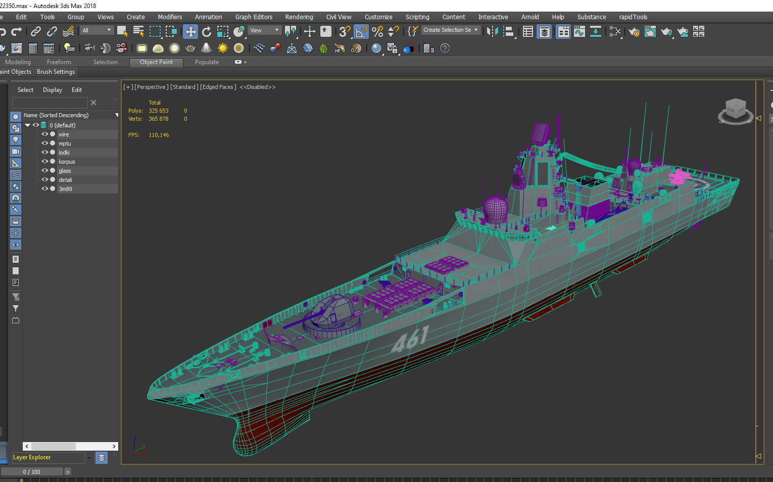 Admiral Gorshkov class frigate 22350 3D model | CGTrader