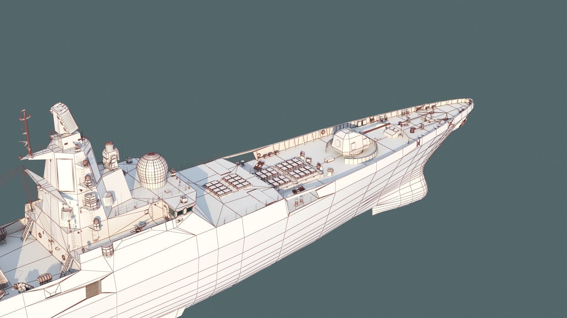 Admiral Gorshkov class frigate 22350 3D model | CGTrader