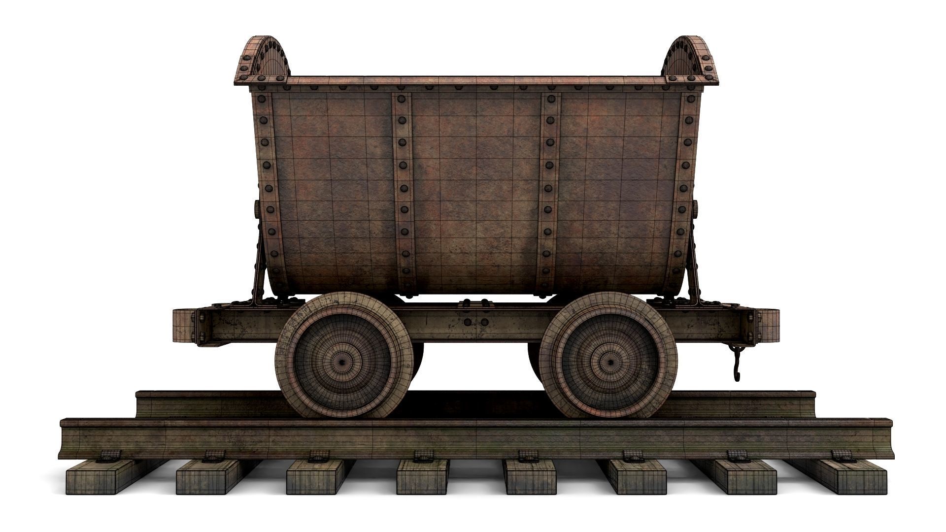 3D model Rusty Metal Cart Mine VR / AR / low-poly | CGTrader
