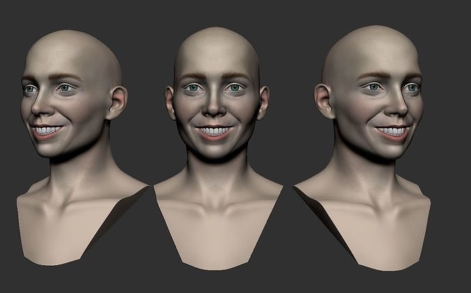 Female head 3D model 3D printable | CGTrader