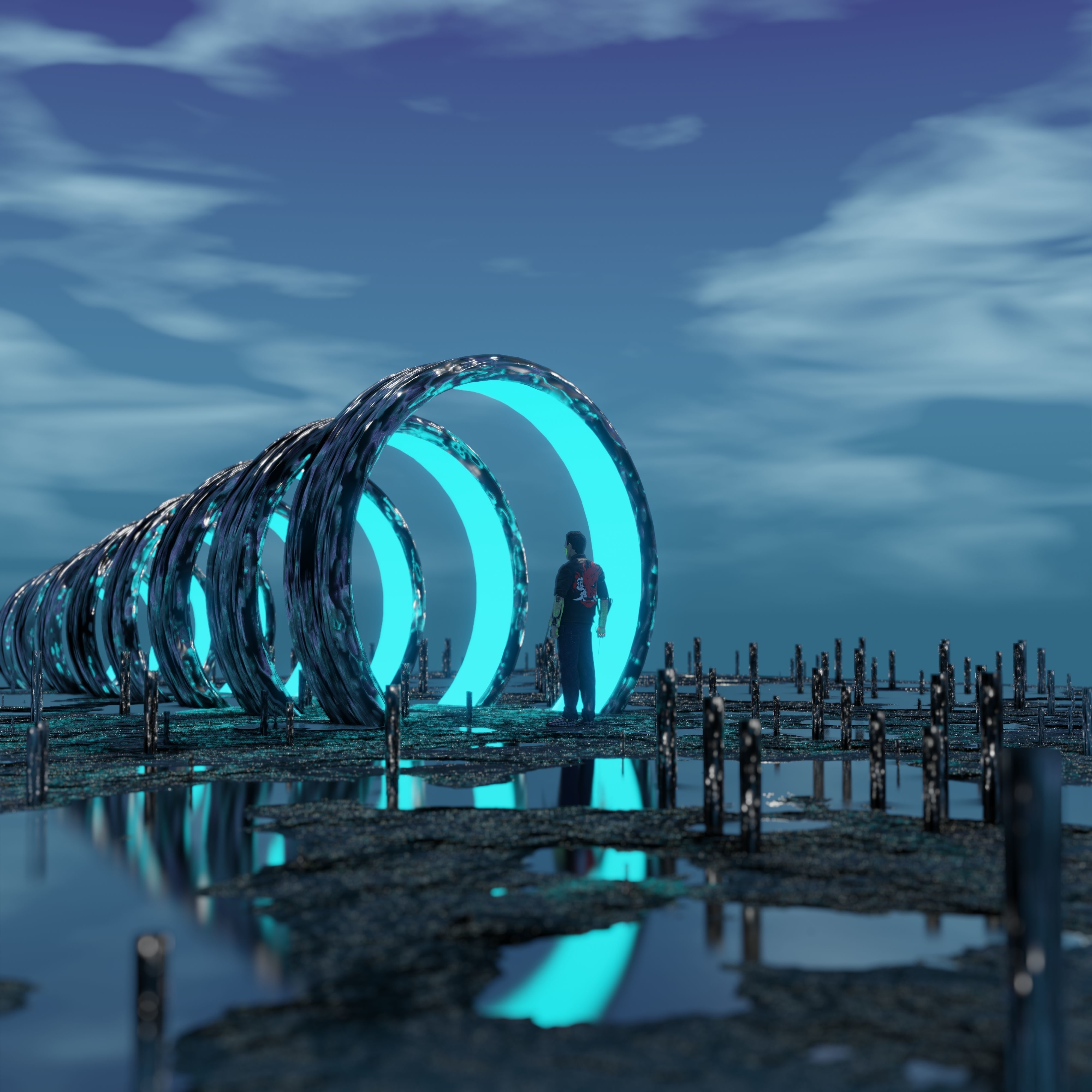 3d model Sci-fi teleportation portal for asset game 3D model | CGTrader