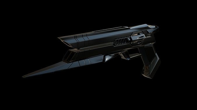 Sci-fi Futuristic blaster GUN free 3D model | CGTrader