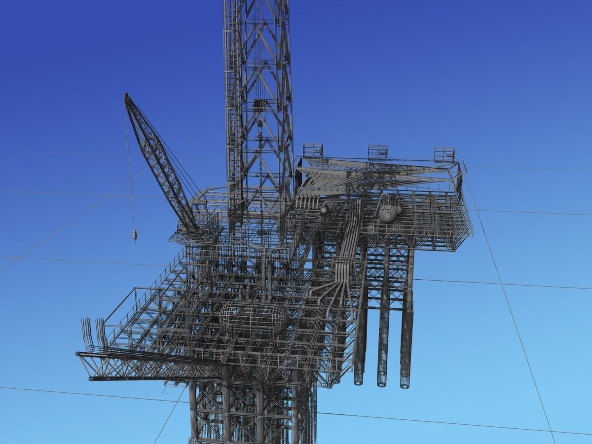Offshore Oil Rig 3D model rigged | CGTrader
