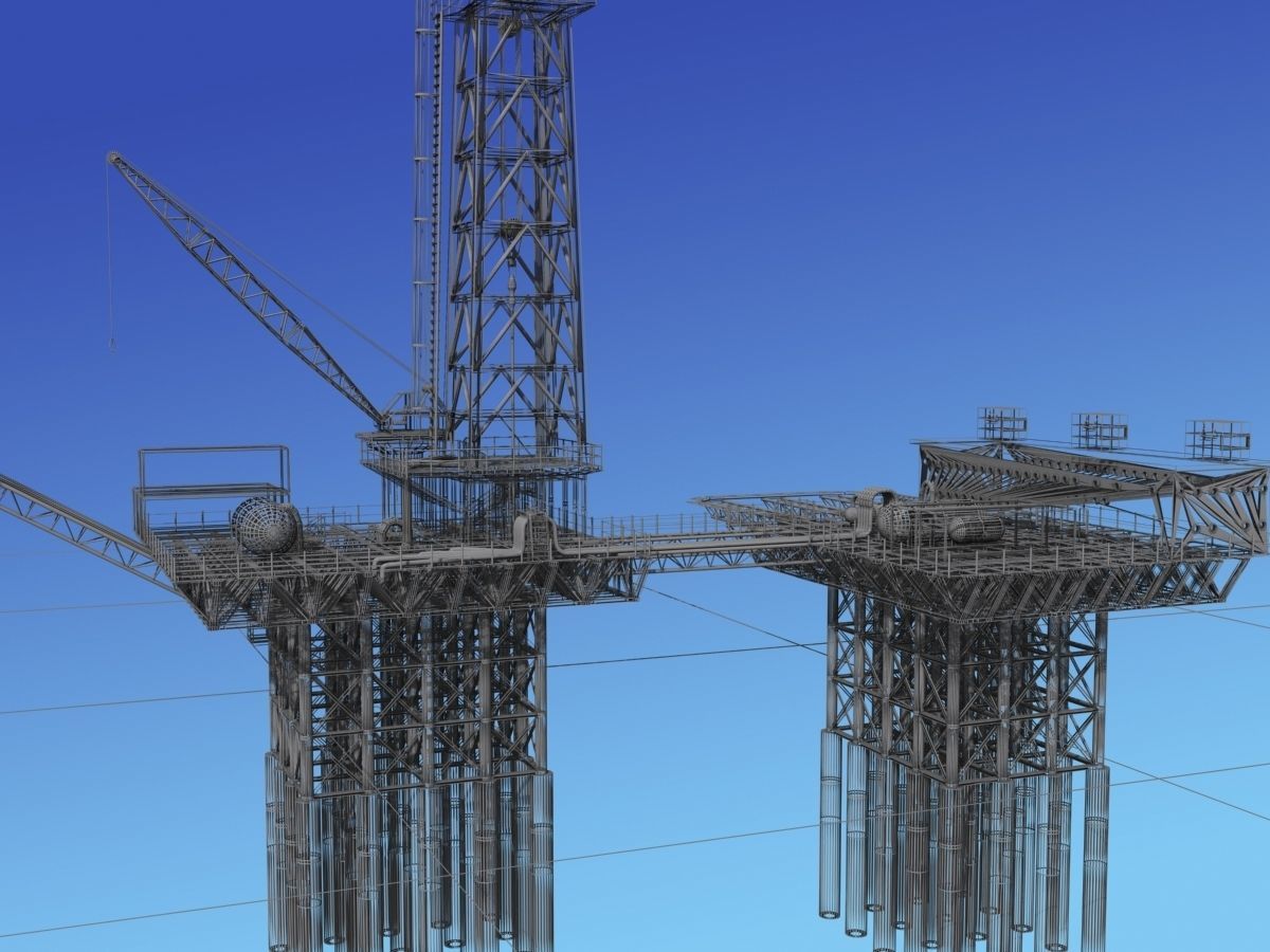 Offshore Oil Rig 3D model rigged | CGTrader