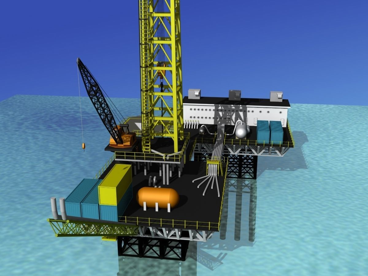 Offshore Oil Rig 3D model rigged | CGTrader