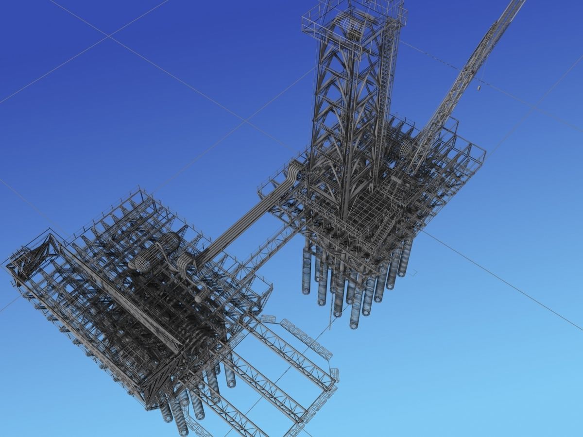 Offshore Oil Rig 3D model rigged | CGTrader