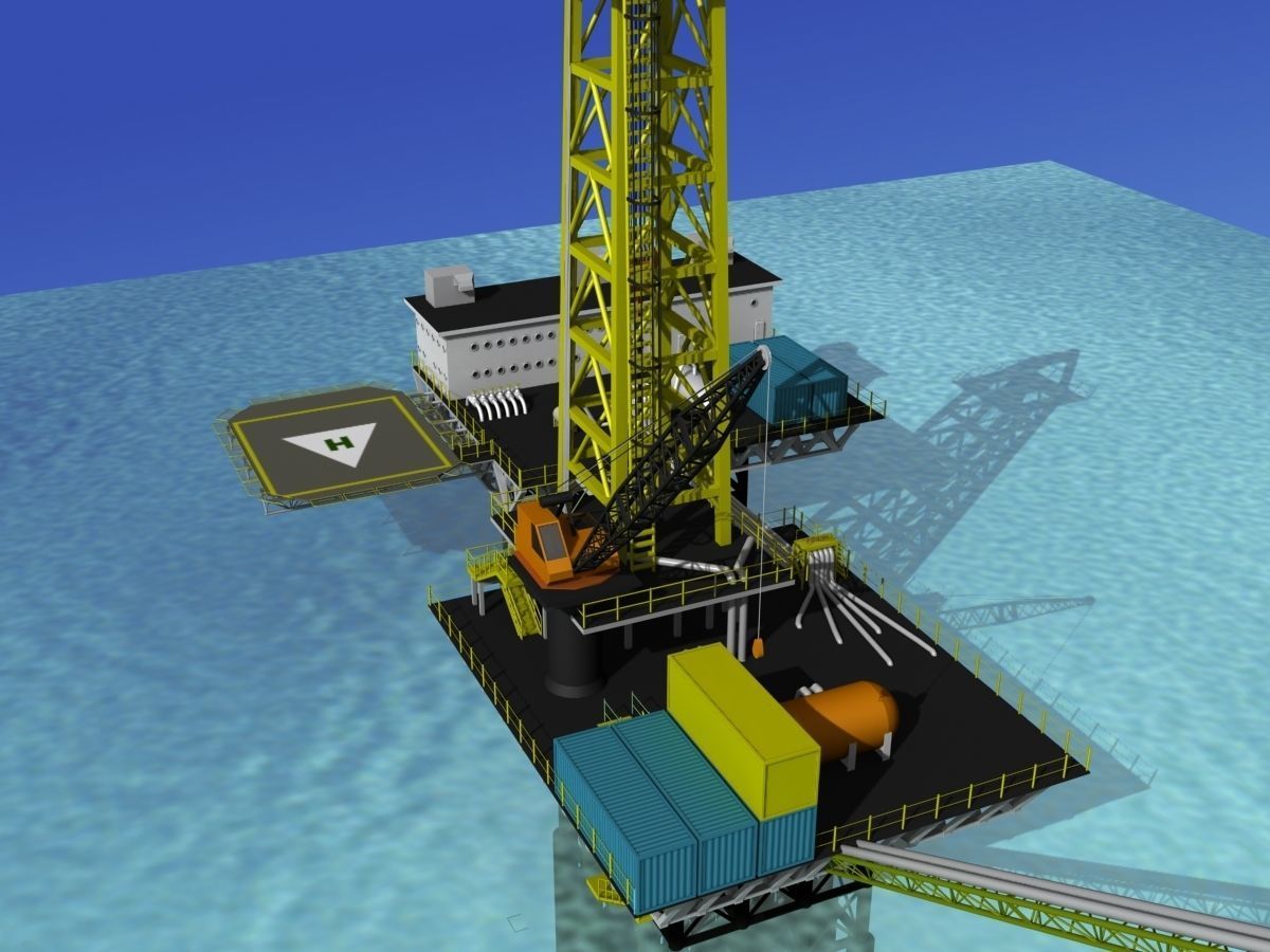 Offshore Oil Rig 3D model rigged | CGTrader