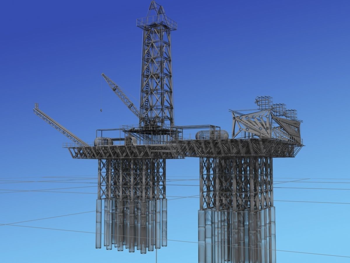 Offshore Oil Rig 3D model rigged | CGTrader