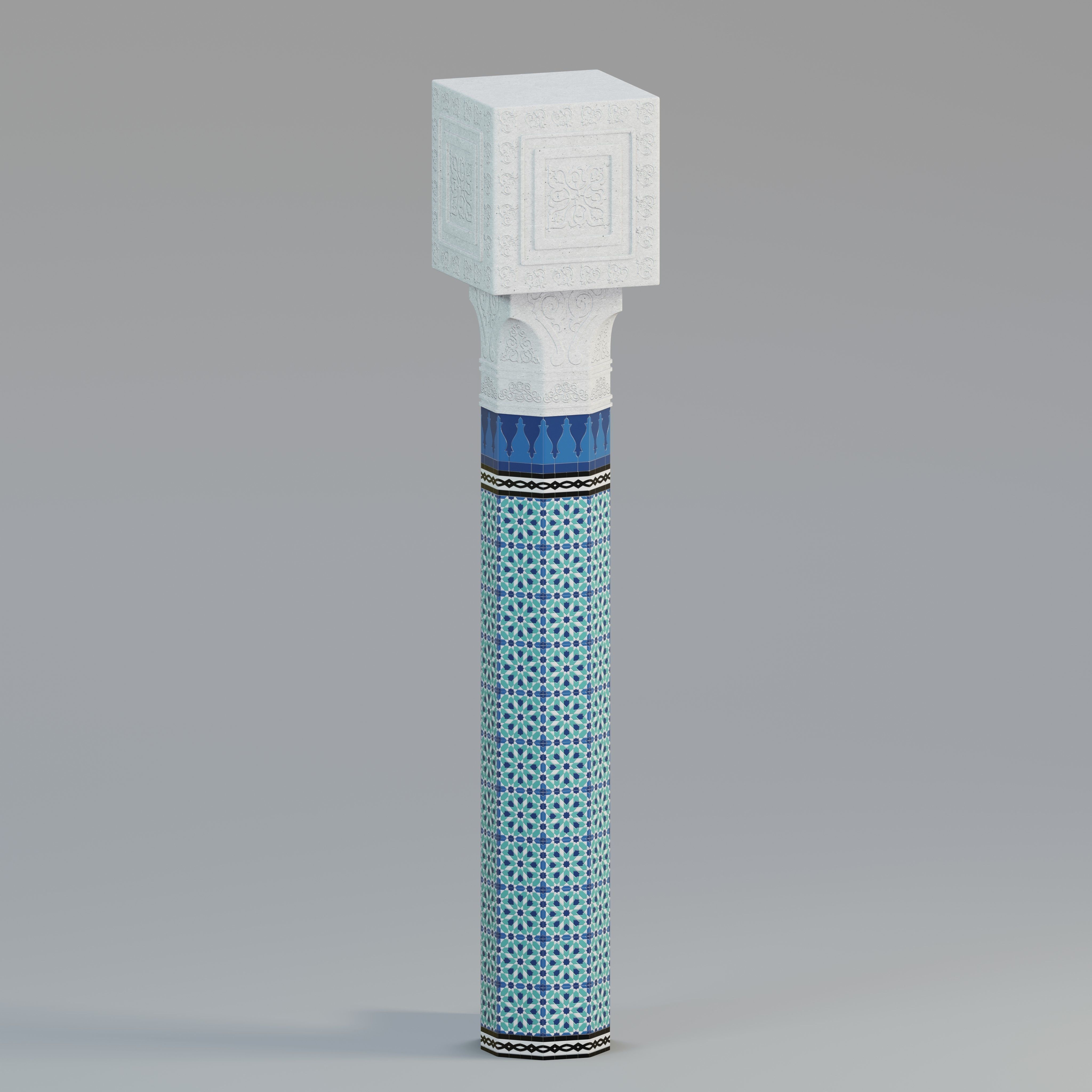 Moroccan tiled pillar 3D model | CGTrader