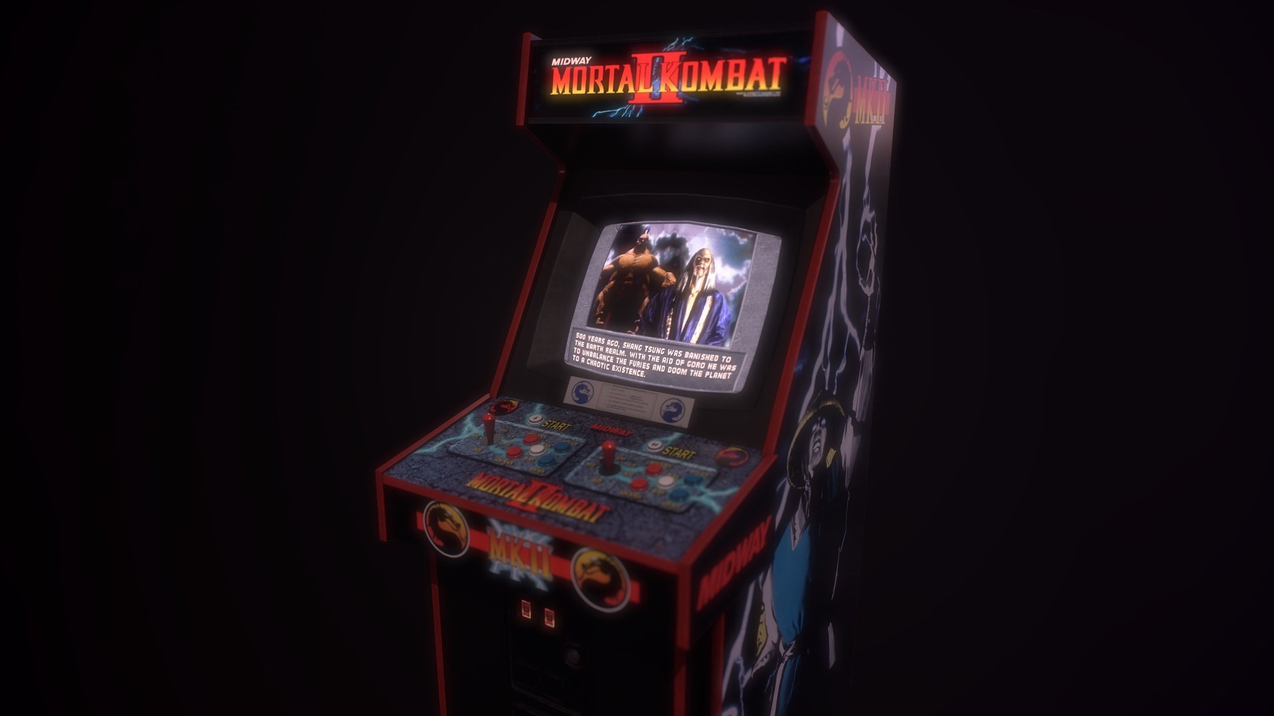 3D model Mortal Kombat 2 Arcade Machine VR / AR / low-poly | CGTrader