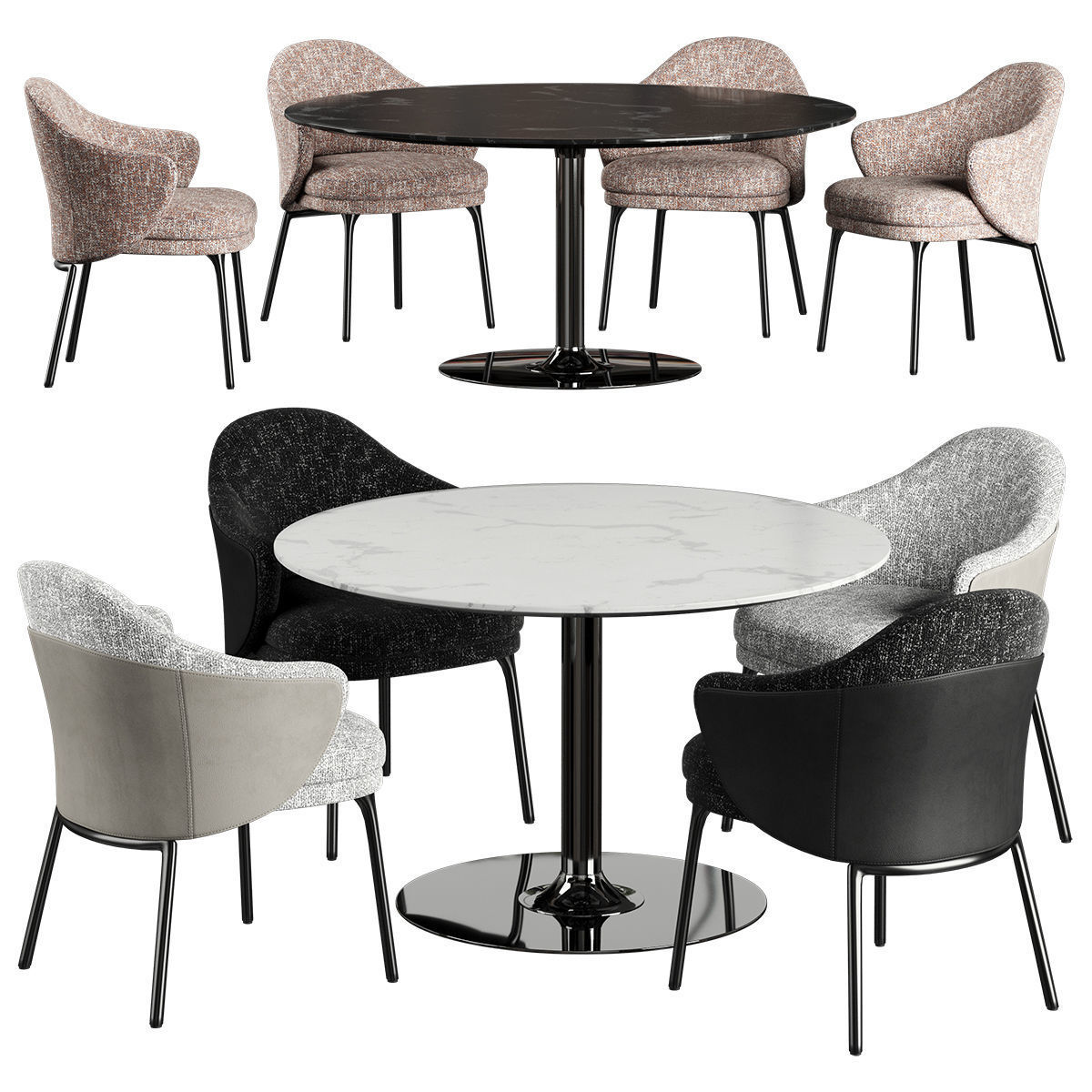 Minotti angie dining Oliver dining table 3D model | CGTrader