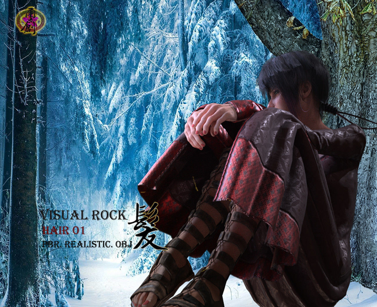 3D model Visual Rock - Hairstyle01 VR / AR / low-poly | CGTrader