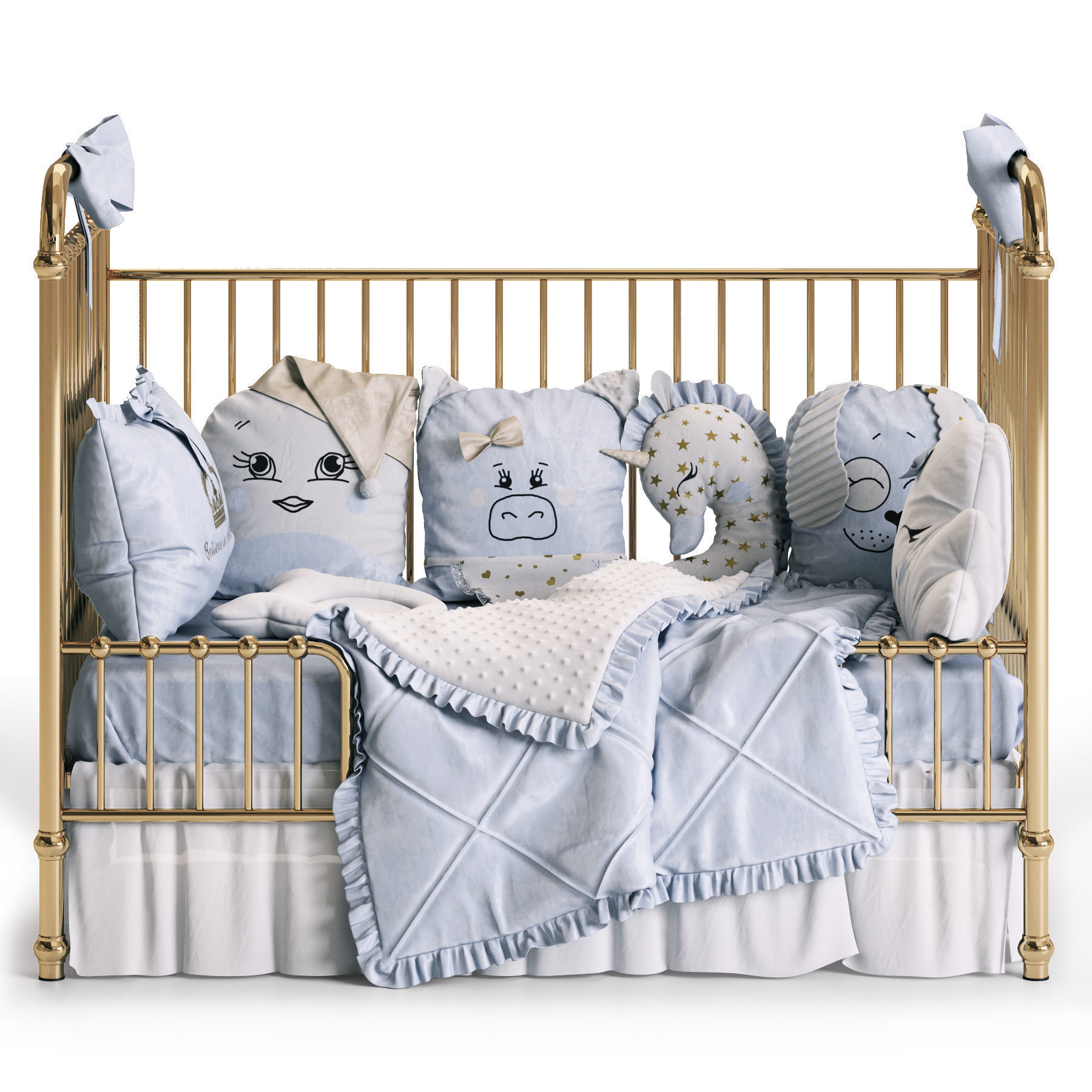 Incy Interiors ELLIE COT - ROSE GOLD bed 3D model | CGTrader