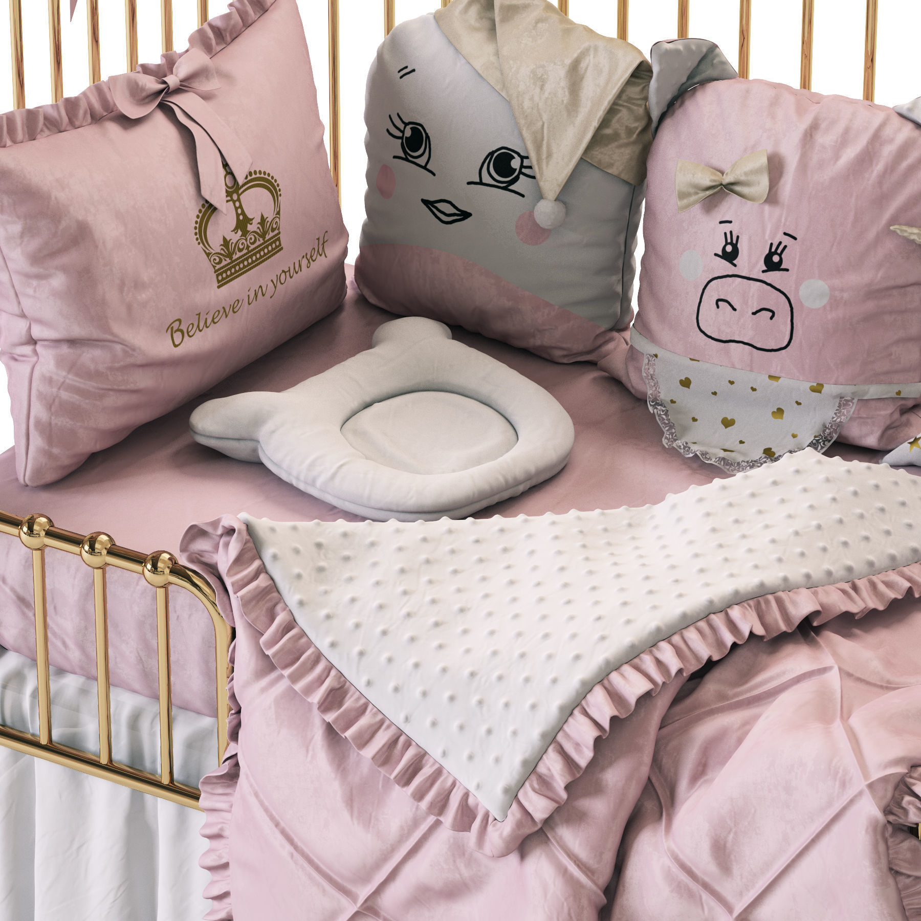 Incy Interiors ELLIE COT - ROSE GOLD bed 3D model | CGTrader