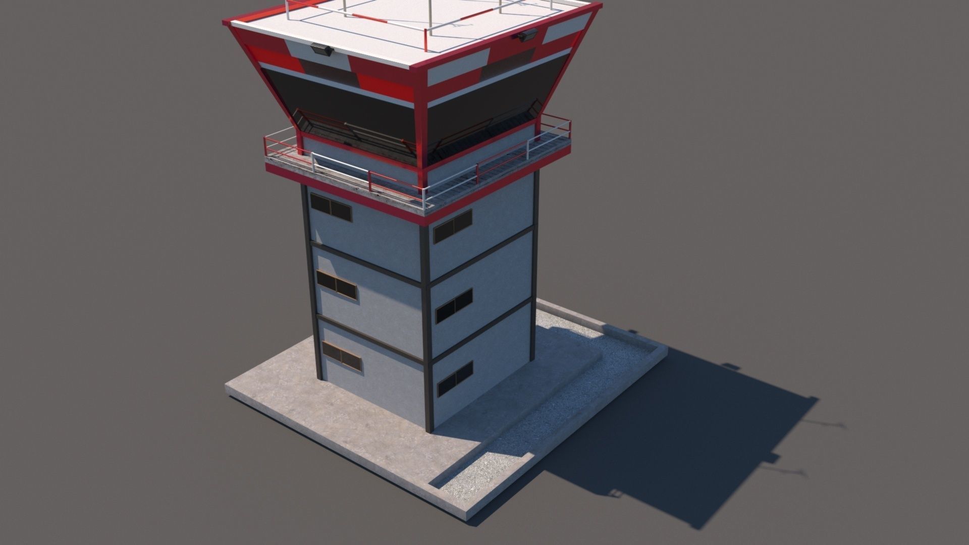 Airfield Control Tower 3D model | CGTrader