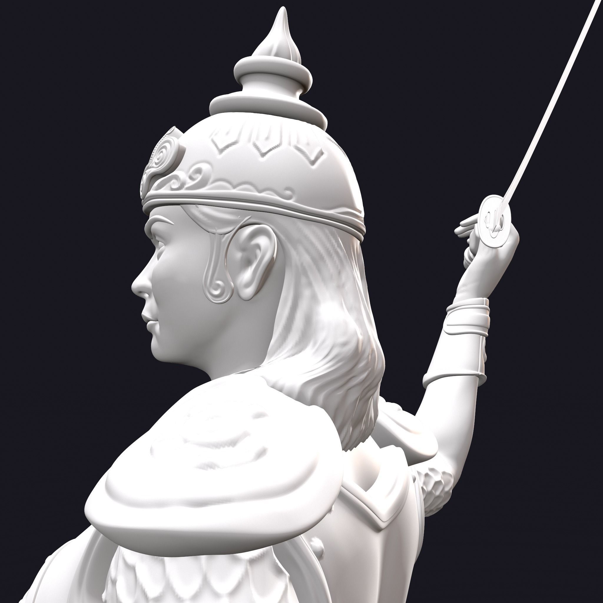 Rani Durgavati Statue 3D Print Sculpture 3D model 3D printable | CGTrader
