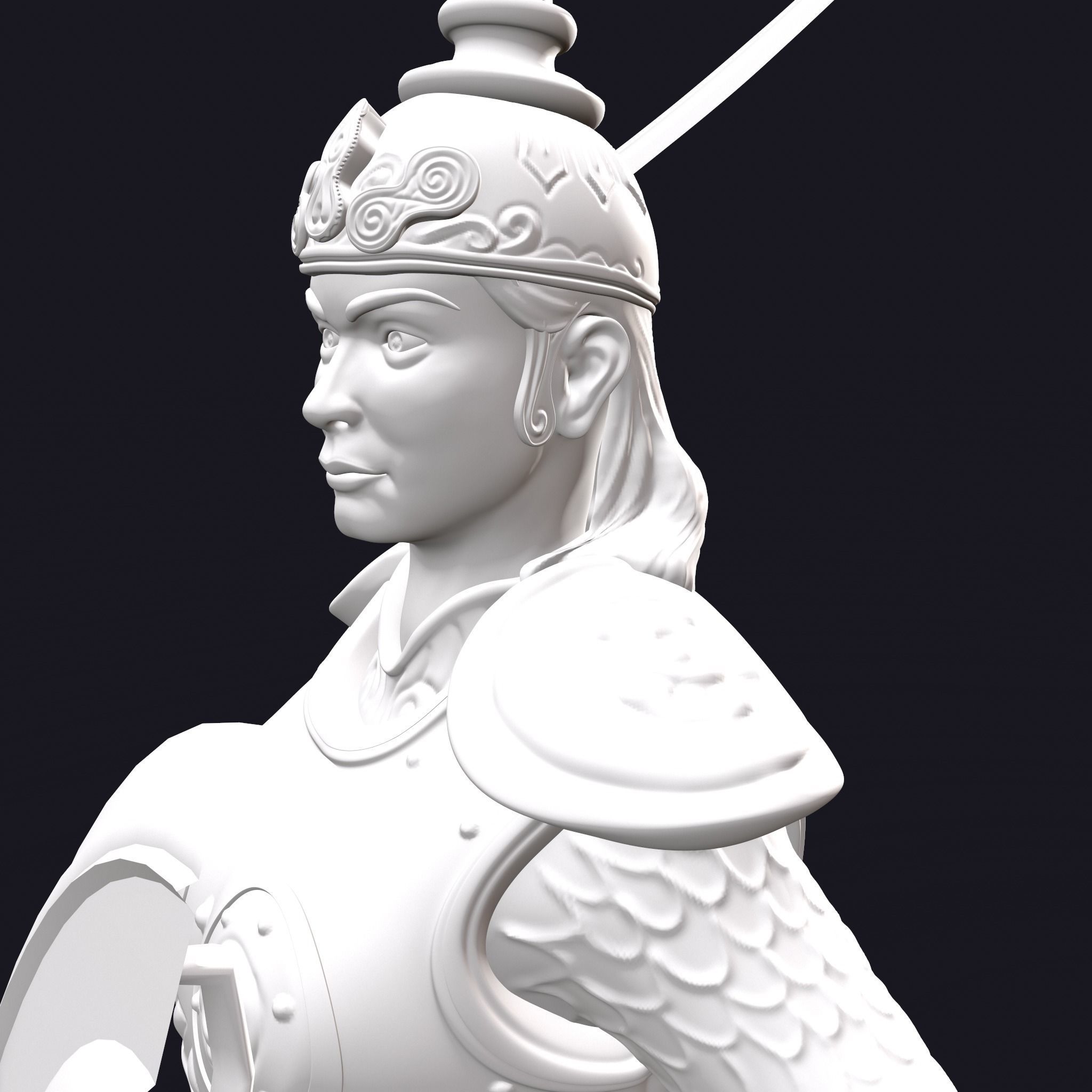 Rani Durgavati Statue 3D Print Sculpture 3D model 3D printable | CGTrader