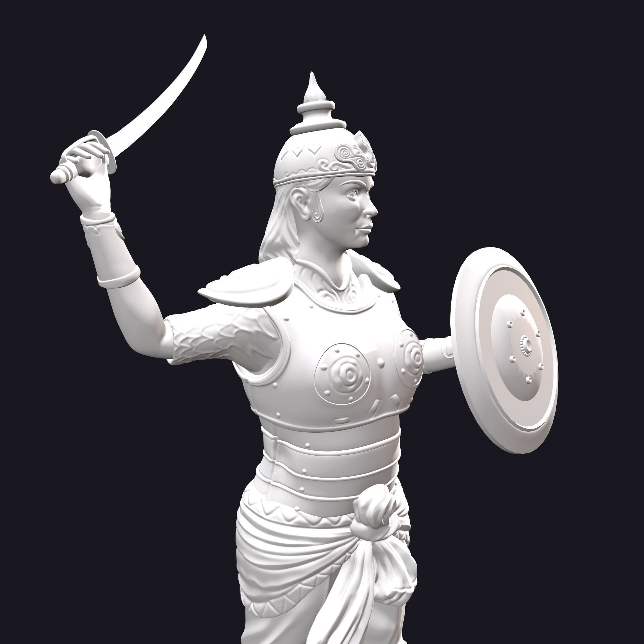 Rani Durgavati Statue 3D Print Sculpture 3D model 3D printable | CGTrader