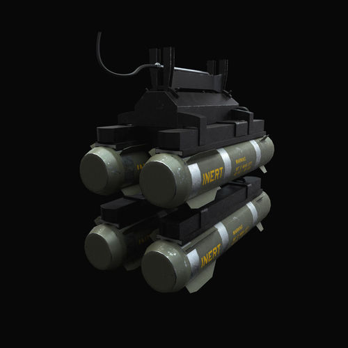 Hellfire Missiles with Marines Textures 3D Model OBJ FBX MA MB MTL ...