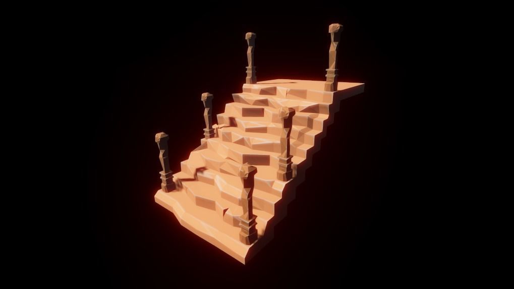 3D model Dungeon staircase VR / AR / low-poly | CGTrader