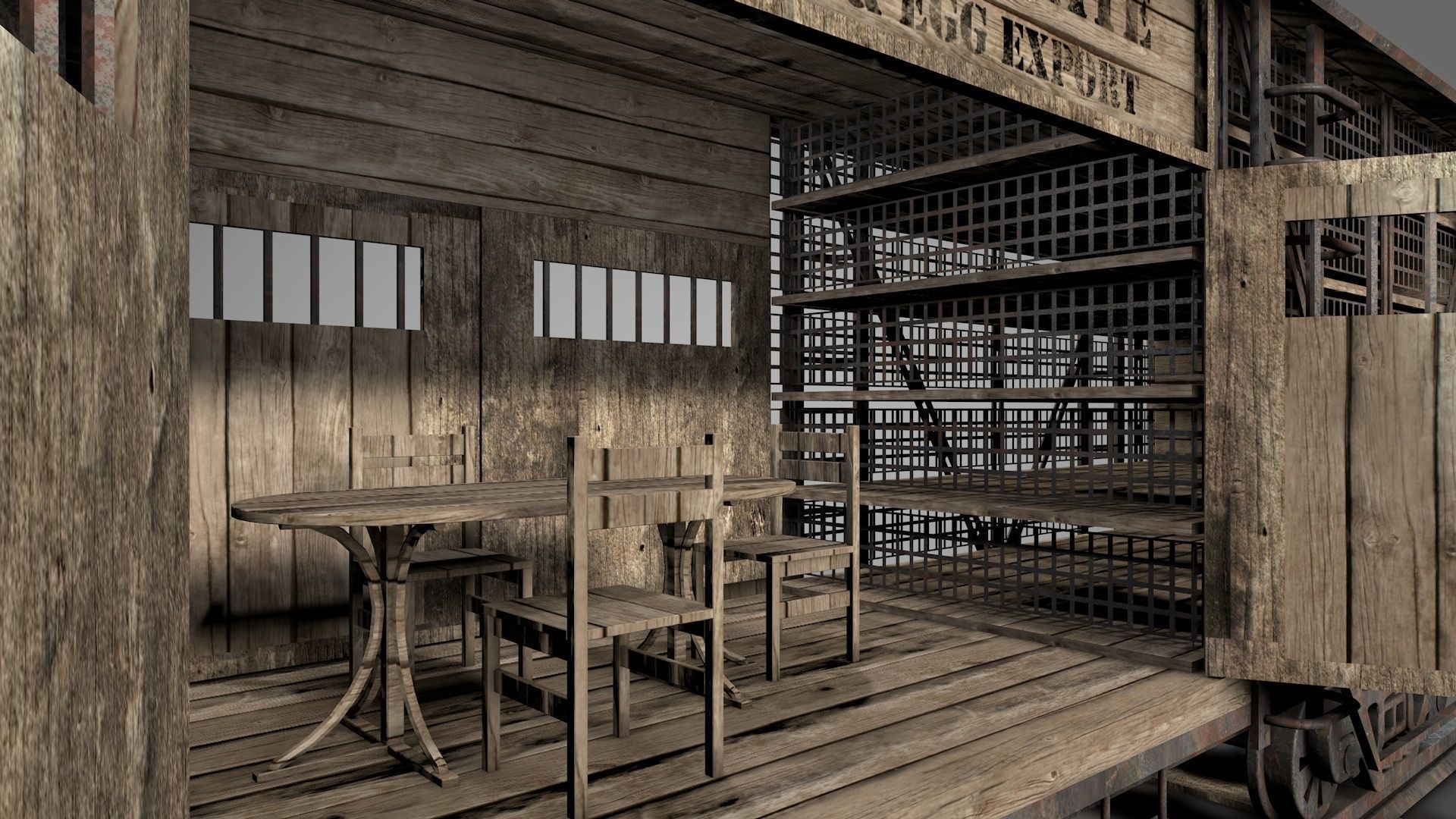 Poultry Train Car 3D model | CGTrader