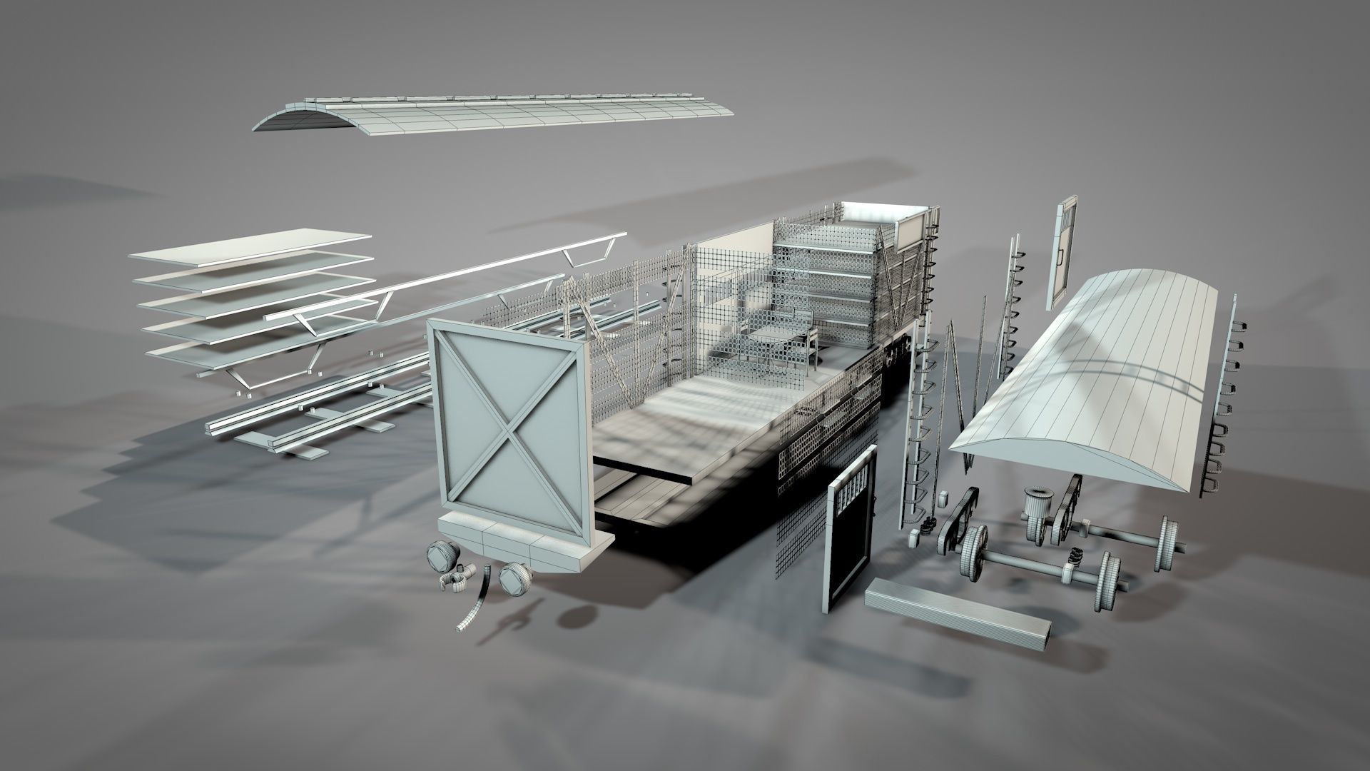 Poultry Train Car 3D model | CGTrader